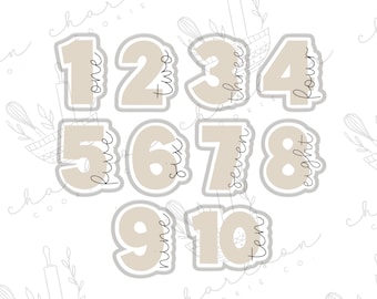 Number 10 With Banner Cookie Cutter - Etsy