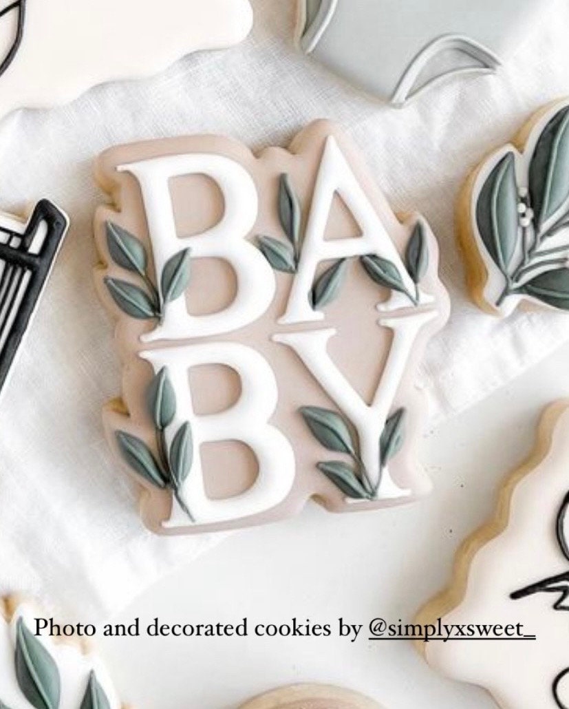 Baby Word With Greenery Cookie Cutter - Etsy