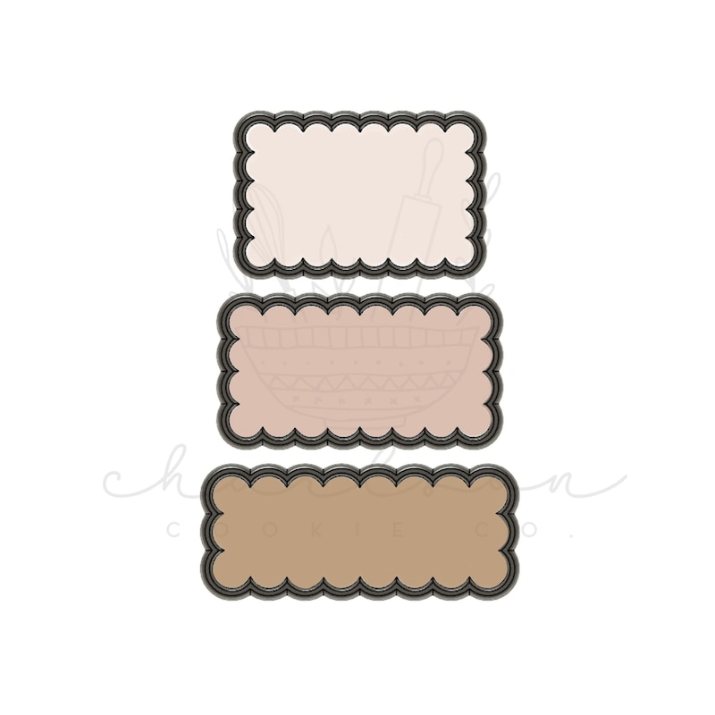 Scalloped Rectangle - Etsy