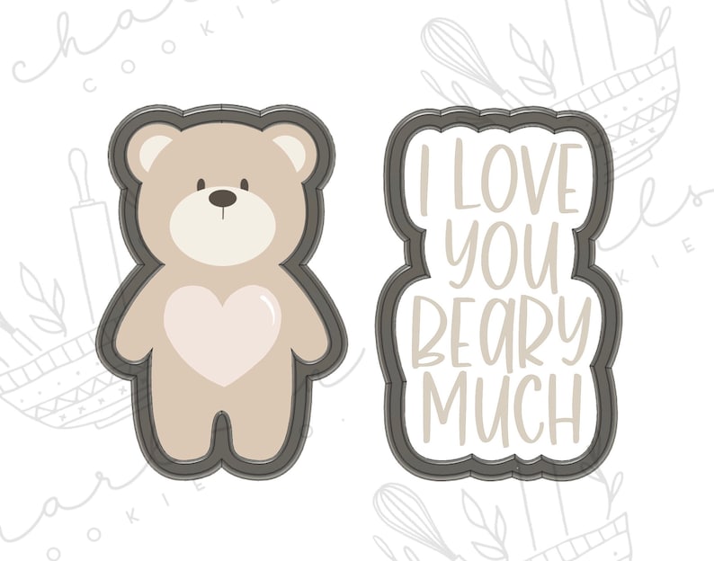 I Love You Beary Much Set B Cookie Cutters - Etsy