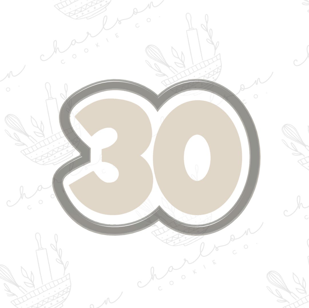 Number 30 Cookie Cutter - Etsy