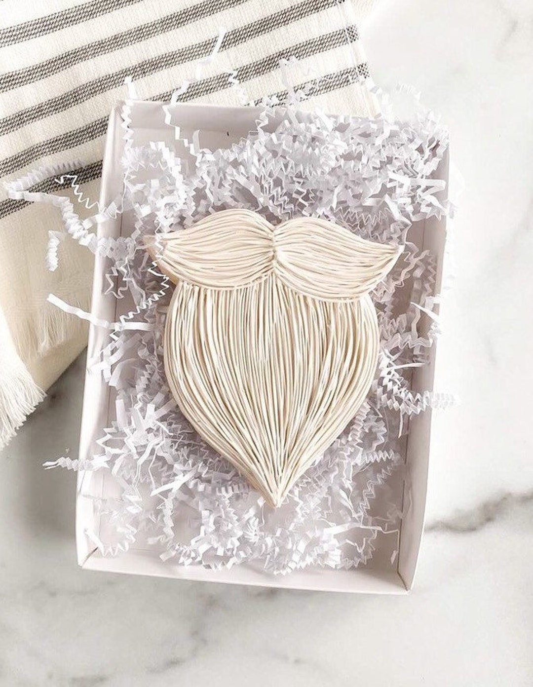 Santa's Beard Cookie Cutter (linen & Gray) - Etsy