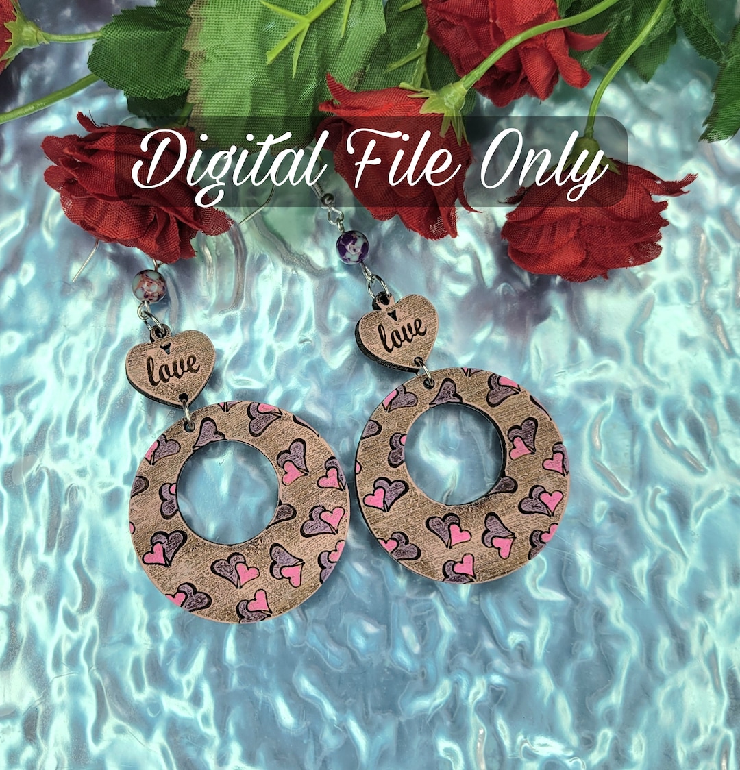 Valentines Earring SVG - Earring File - Valentine's Day Earring Design ...