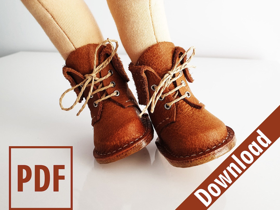 Doll Shoes Pattern 6 Doll Long Boots Pattern PDF Leather Art Craft Unique Doll Shoe Pattern Doll ...