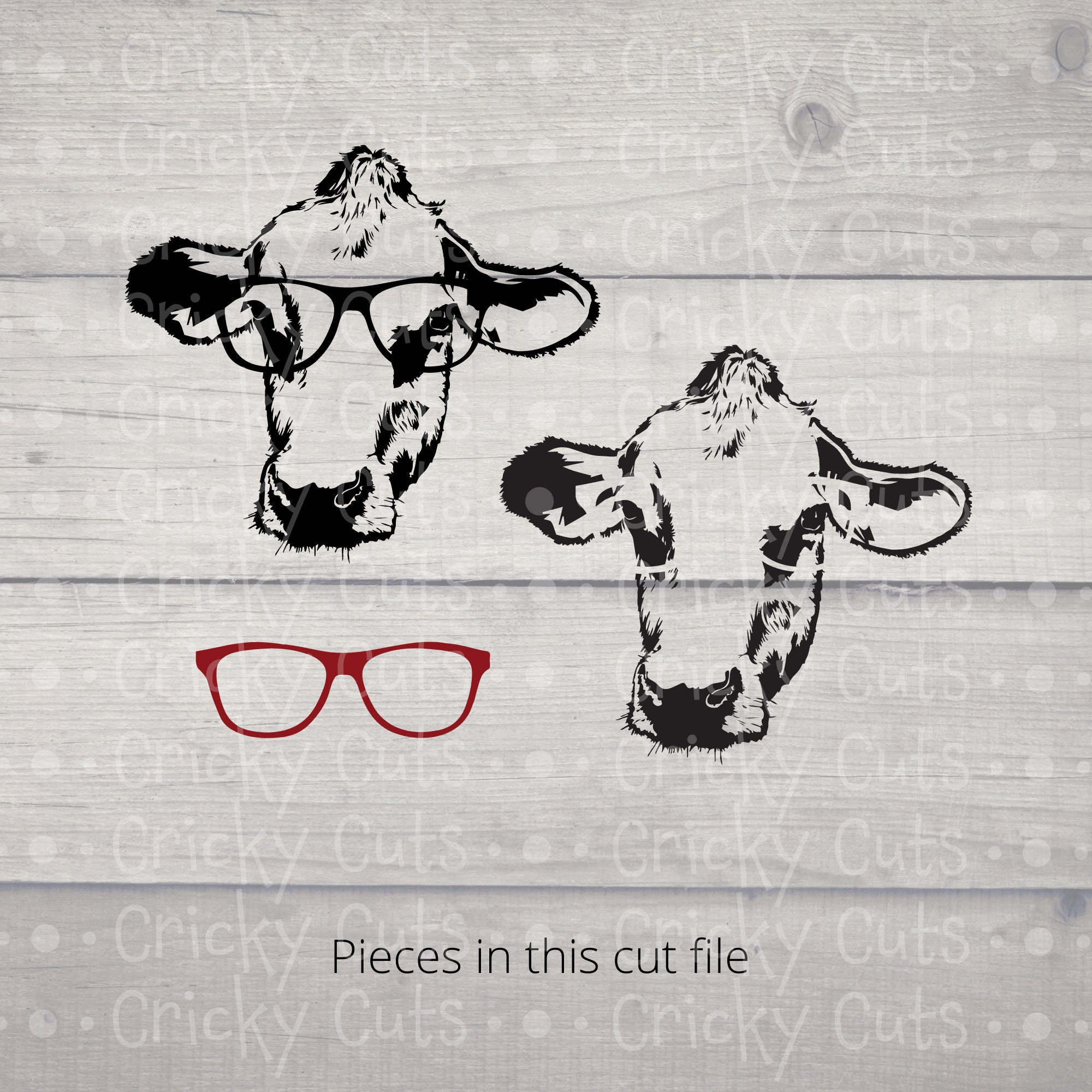 Cow svg cut file Cow with Glasses svg Cow Face svg Heifer | Etsy