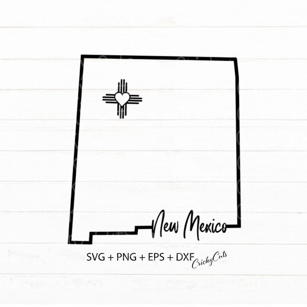 New Mexico Map Outline Svg - Etsy