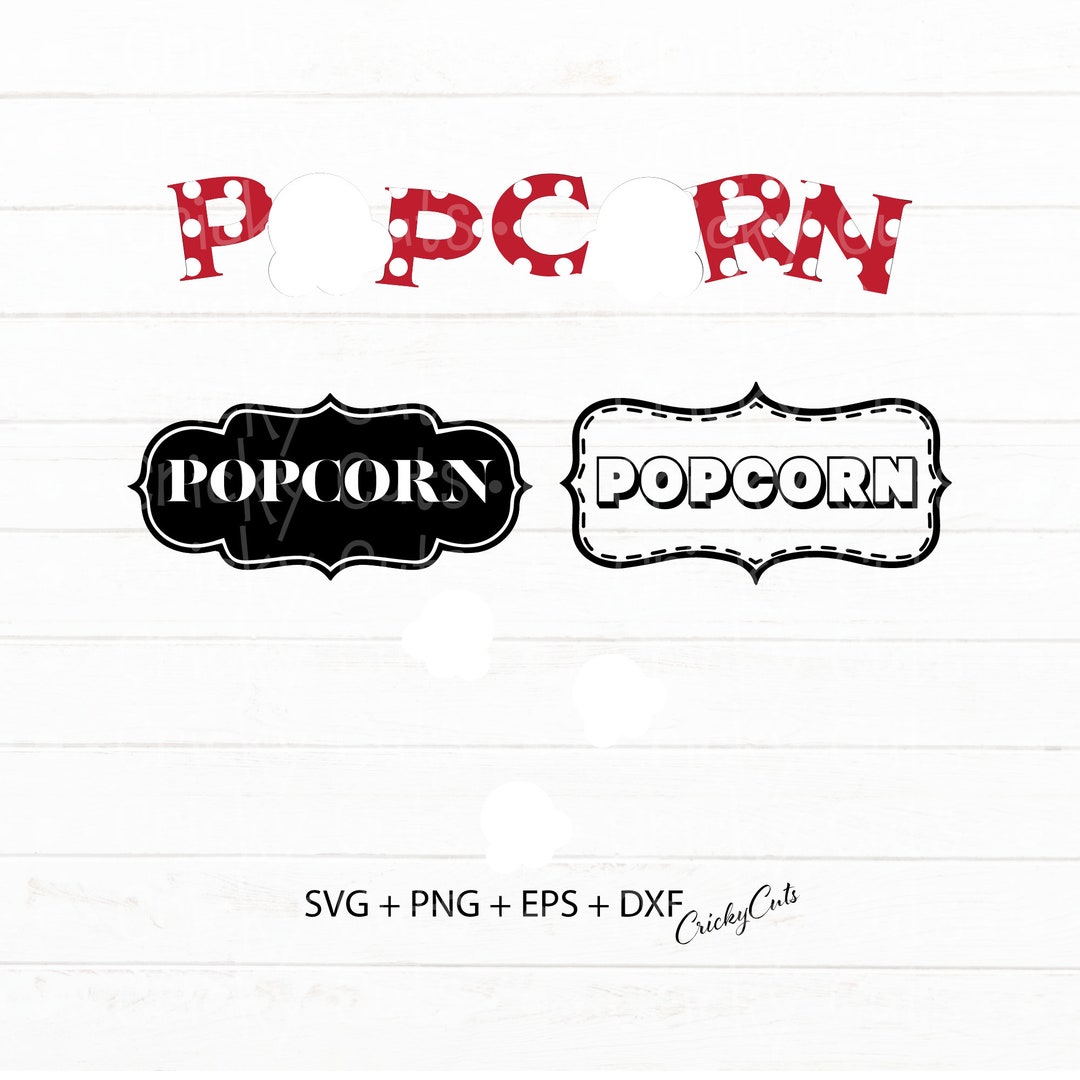 Popcorn Bundle Svg, Popcorn Label Svg, Popcorn Bowl Label Svg, Popcorn ...