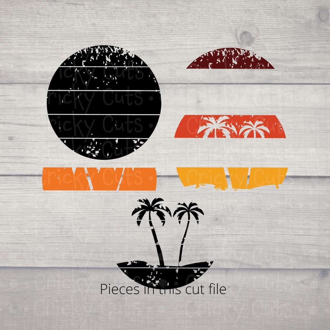 Sunset Palm Trees Svg Ocean Sunset Svg Tropical Sunset Svg - Etsy