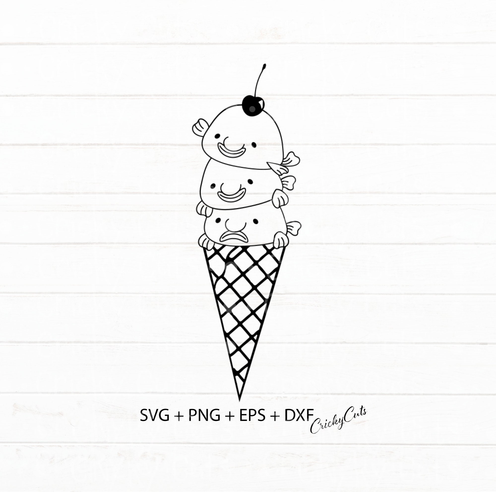 Blobfish Svg Blobfish Ice Cream Cone Svg Blobfish Art Svg - Etsy UK