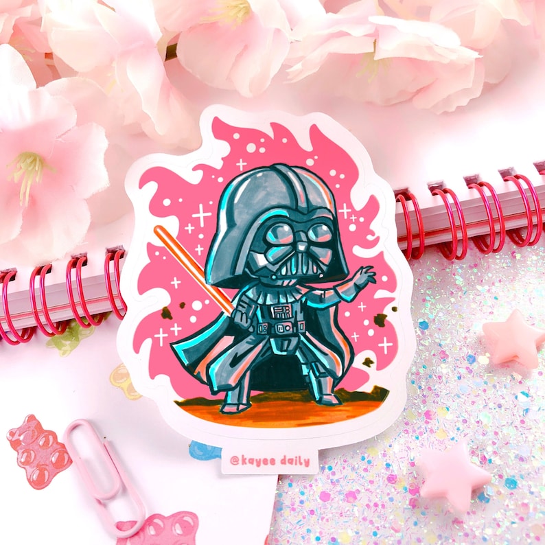 Cute Darth Vader Glossy Sticker | Star Wars Sticker | Sci Fi Sticker ...