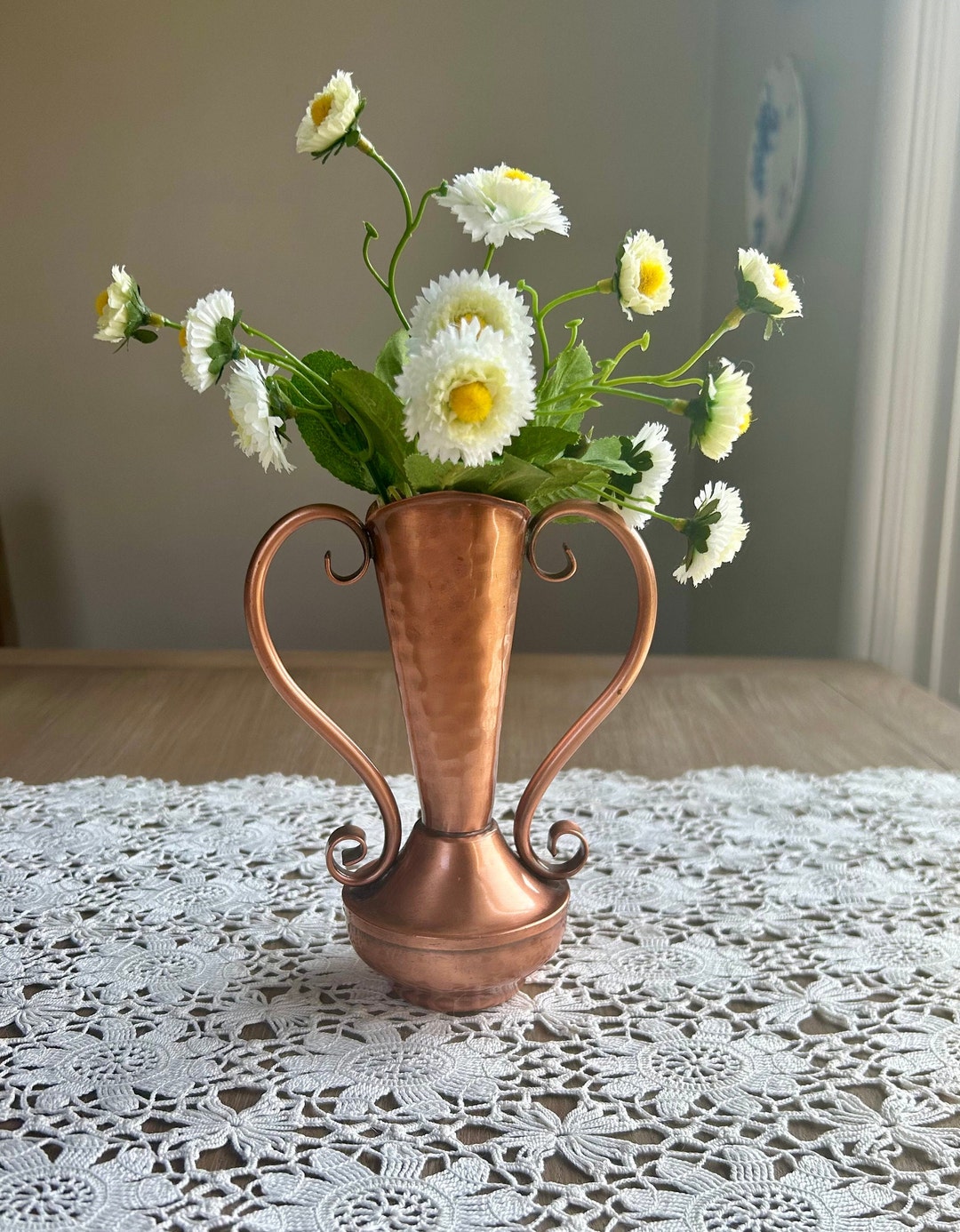 Vintage Solid Copper Trophy Vase - Etsy