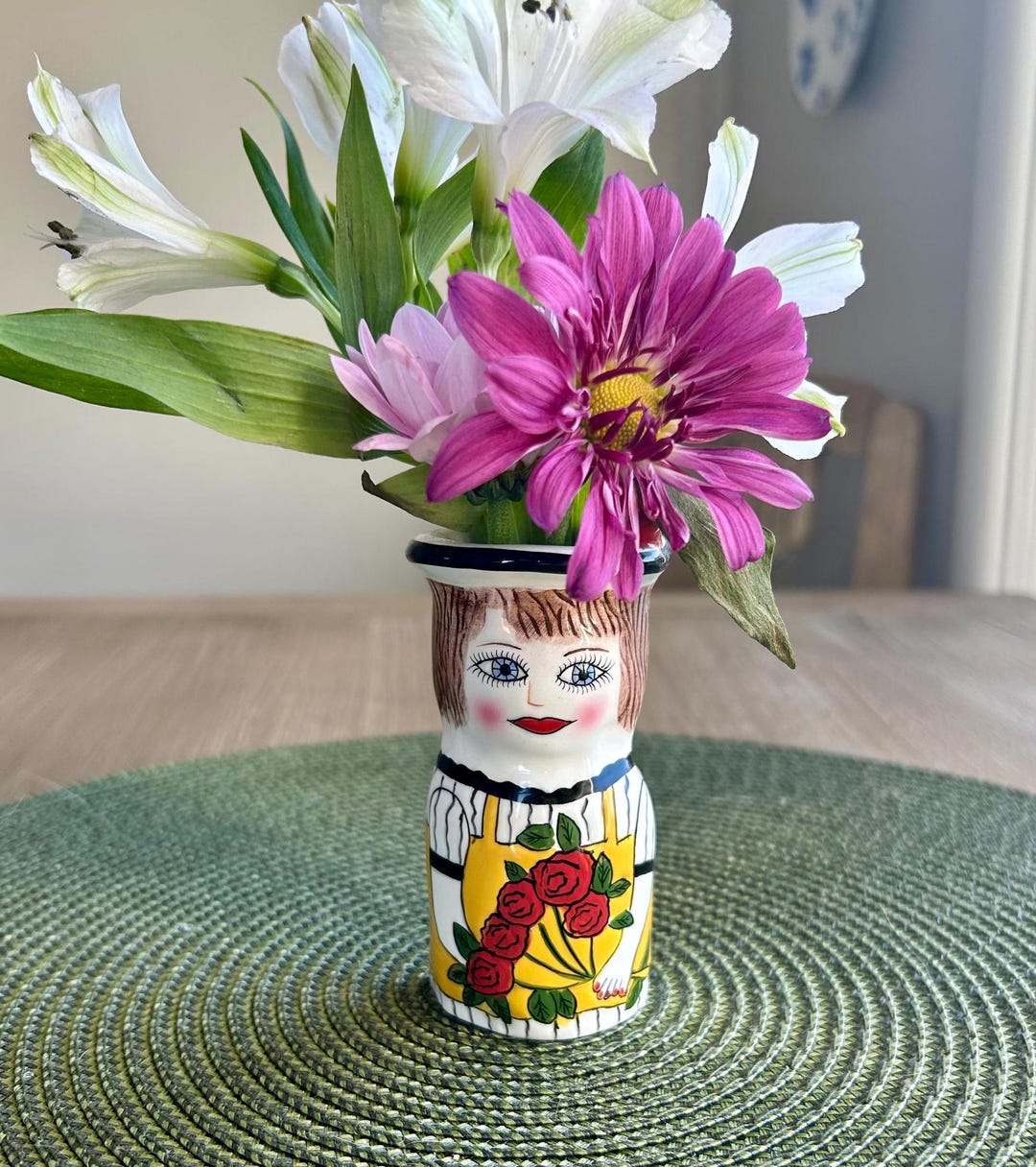 Susan Paley Refrigerator Pocket Vase With Magnet " Roseanne " - Etsy
