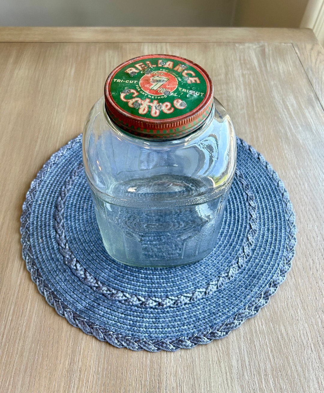 1930's Large Square Glass Reliance Coffee Jar - Etsy
