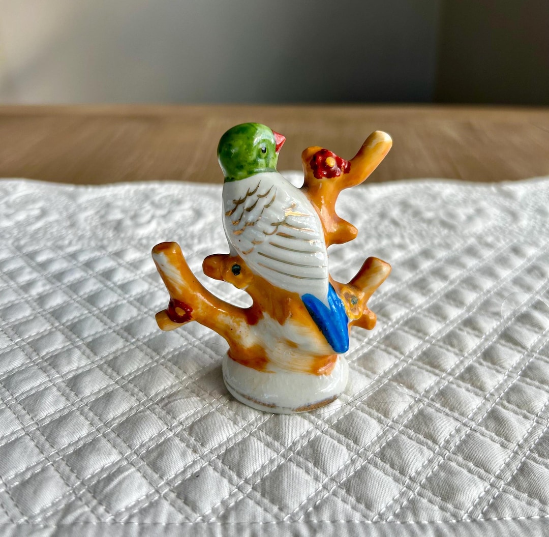 Vintage Ceramic Parrot Bird Figurine From Japan - Etsy