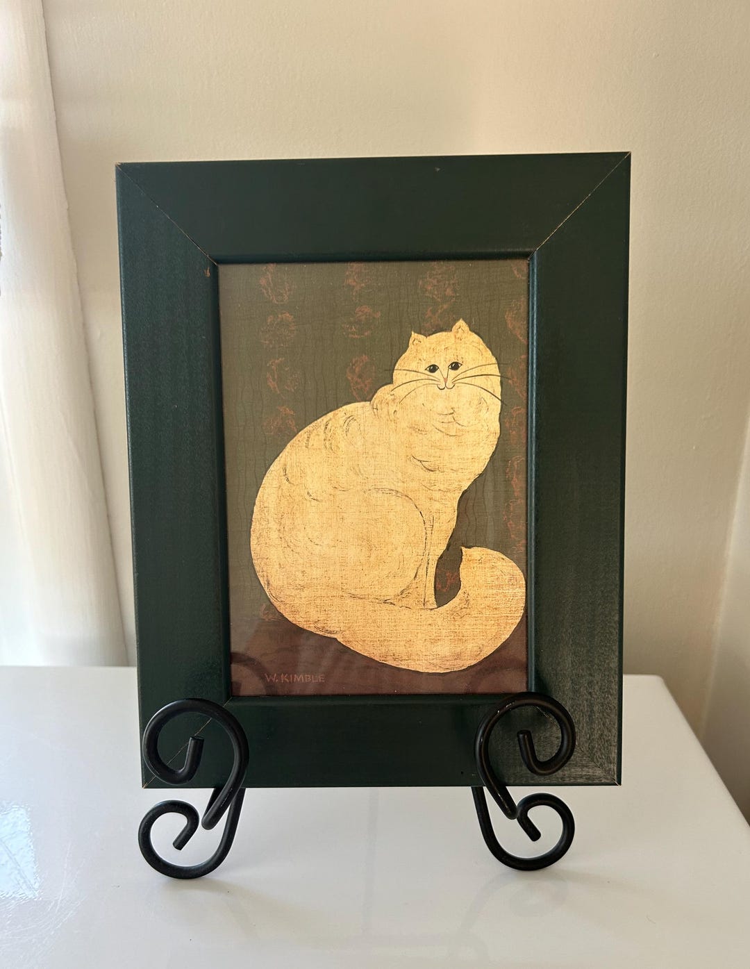 Warren Kimble Folk Art Framed Cat Picture - Etsy