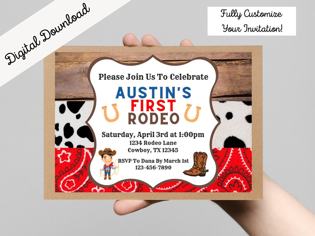 Rodeo Birthday Invitation Digital Print - Etsy