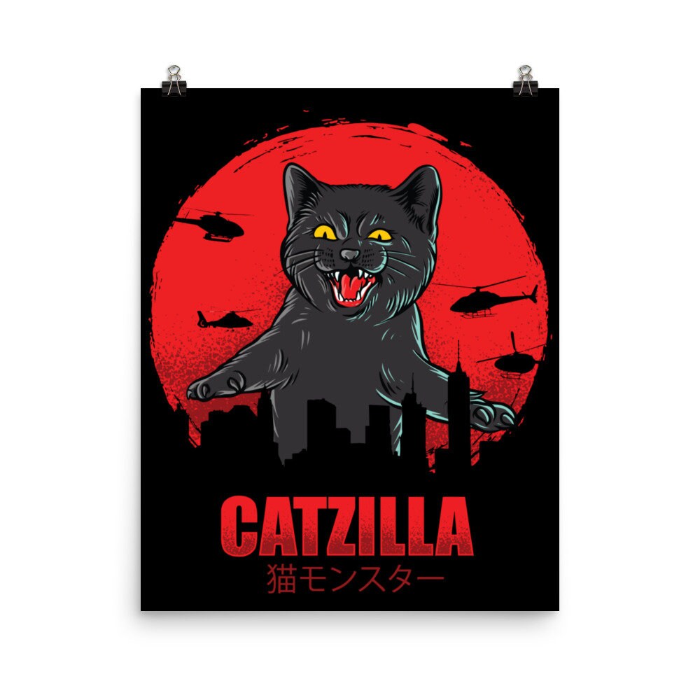 Catzilla Godzilla Movie Poster - Etsy