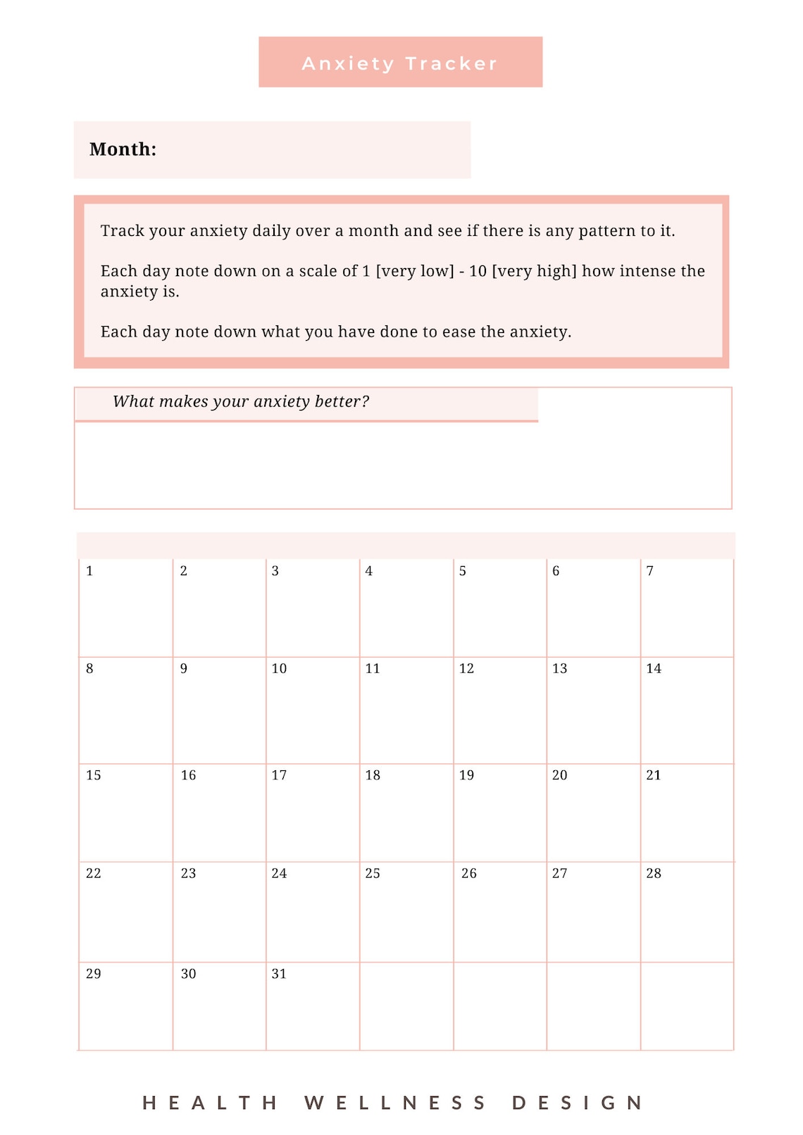 Anxiety Tracker Worksheet Free Anxiety Tracker Printables