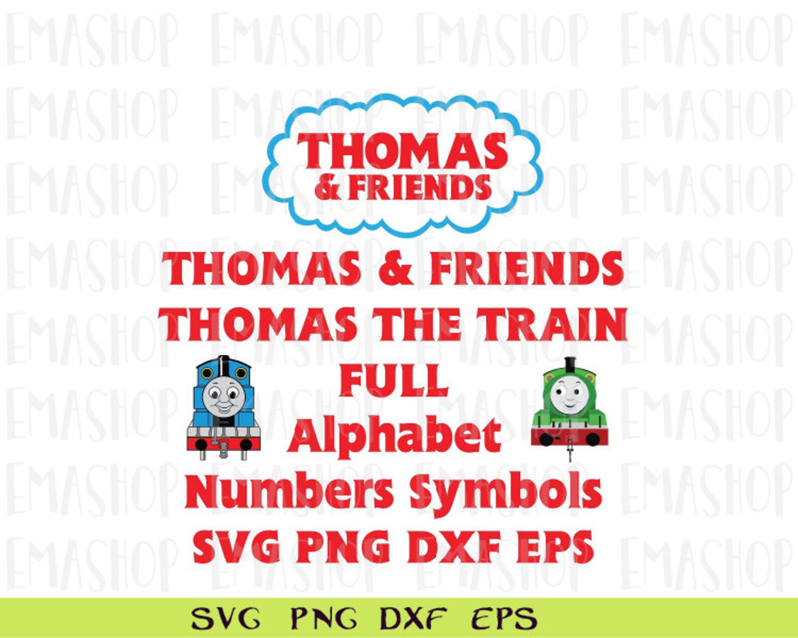 Thomas The Train Font Svg Thomas and Friend Font Alphabet | Etsy