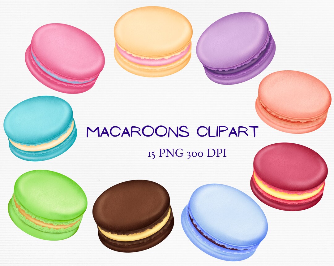 Macaron Clipart, Macaroon Cookies PNG, Printable Pastry Bakery Sweets ...