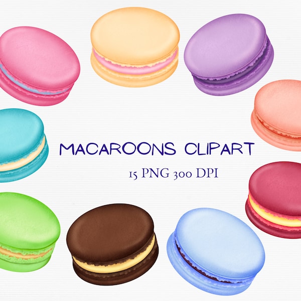 Macaron Clip Art - Etsy