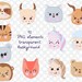 Cute Kawaii Animal Faces Clipart Png, Woodland, Farm, Wild Zoo Animals ...