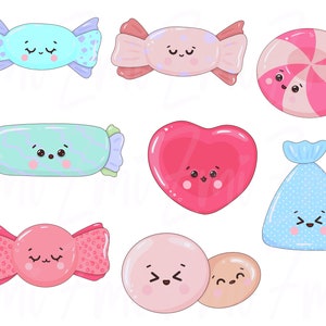 Kawaii Candy Lollipop Png Clipart Set, Sweets Caramel, Cute Printable ...
