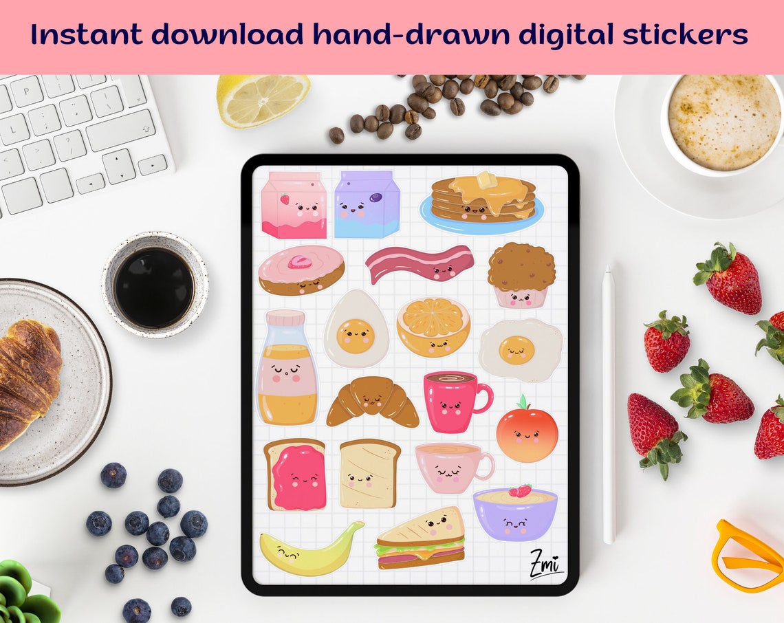 Cute Kawaii Food Png Digital Stickers Pack for Goodnotes Notability ...