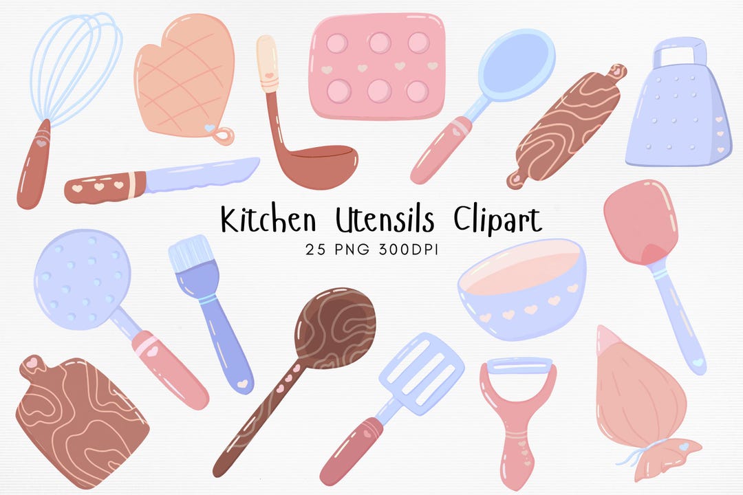 Cooking Tools Clipart | Kitchen Utensils PNG | Cute Baking Elements for ...