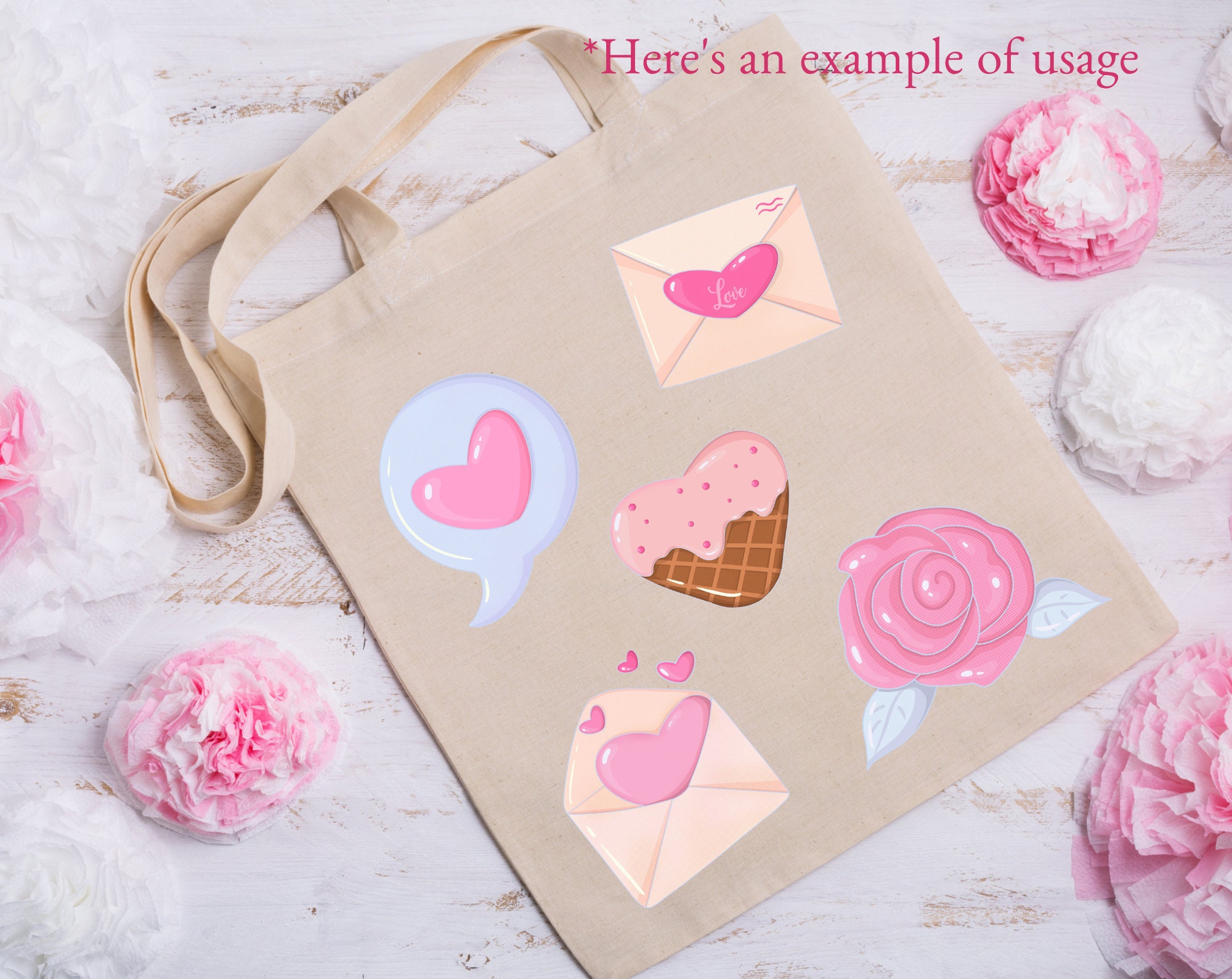 Love Clipart Bundle Valentine Png Pink Hearts Cupcake Png - Etsy