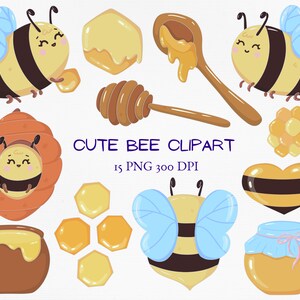 Honey Bee Clipart Cute Kawaii Bee PNG Bundle Lovely - Etsy