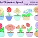 Cute Kawaii Flowers Clipart, Spring Plants PNG, Tulip Sunflower Rose ...