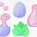 Dinosaur Clipart, Cute Dino Magic PNG, Pink Dinosaur Egg Nursery ...