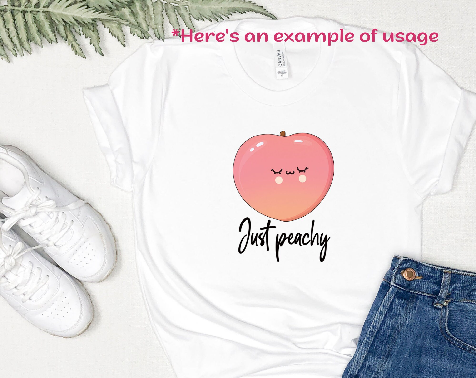 Cute Kawaii Peach Fruit Png Clipart Just Peachy Printable - Etsy