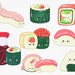 Kawaii Sushi Png Clipart, Japanese Cuisine Cute Printable, Smiling Face ...