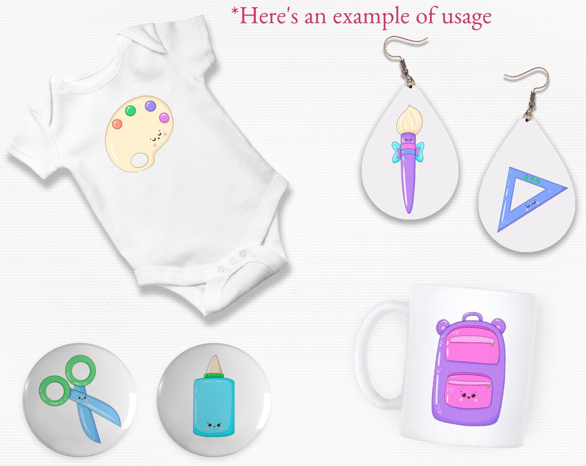 Cute School Clipart, Kawaii Classroom PNG, Printable Teacher Clip Art ...