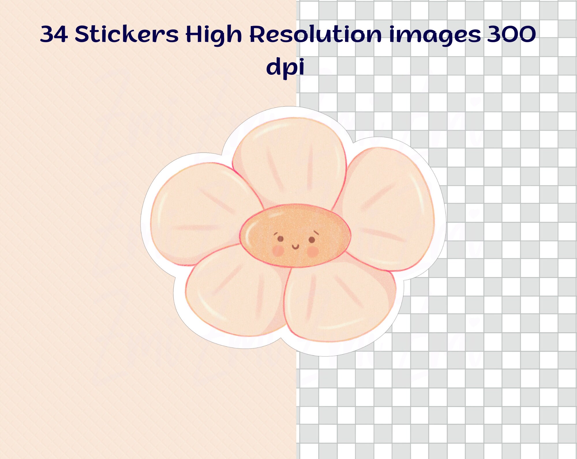 Spring Kawaii Character Png Digital Sticker Pack for Goodnotes Planner ...