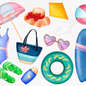 Summer Clipart, Beach Png Tropical Illustration, Ice Cream Papaya ...