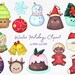 Cute Christmas Clipart | Kawaii Holiday PNG Graphics | Printable Winter ...