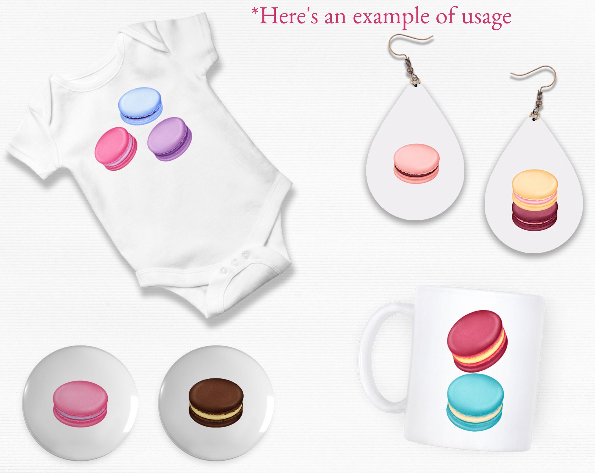 Macaron Clipart, Macaroon Cookies PNG, Printable Pastry Bakery Sweets ...