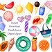 Summer Clipart, Beach Png Tropical Illustration, Ice Cream Papaya ...