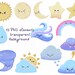 Cute Kawaii Weather Clipart, Sun Clouds Rainbow PNG, Moon Stars Image ...