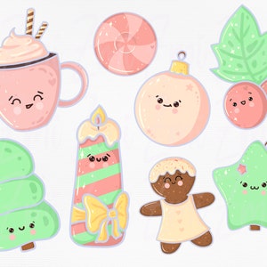 Cute Kawaii Christmas Clipart PNG, Christmas Sweets Food, Gingerbread ...