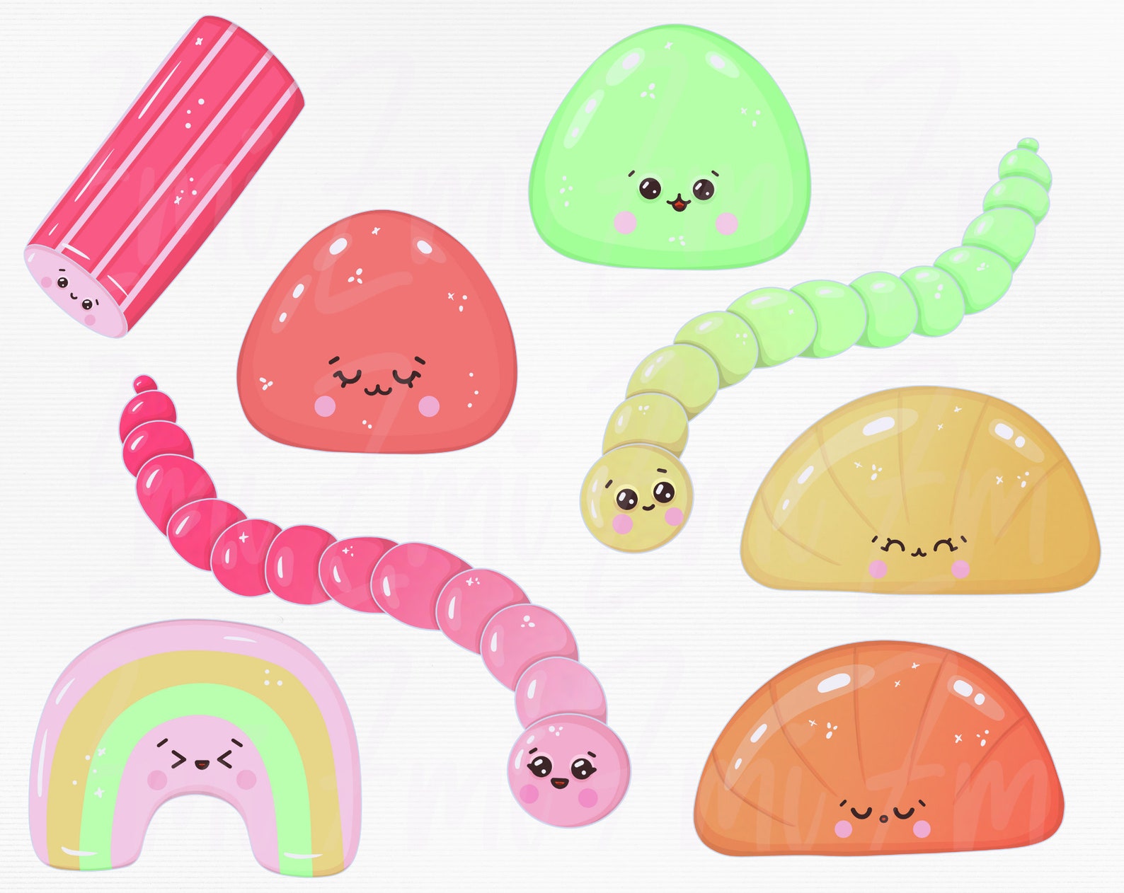 Kawaii Gummy Bear Candy Png Clipart, Gumdrops Fruit Cute Printable Clip ...