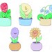Cute Kawaii Flowers Clipart, Spring Plants PNG, Tulip Sunflower Rose ...