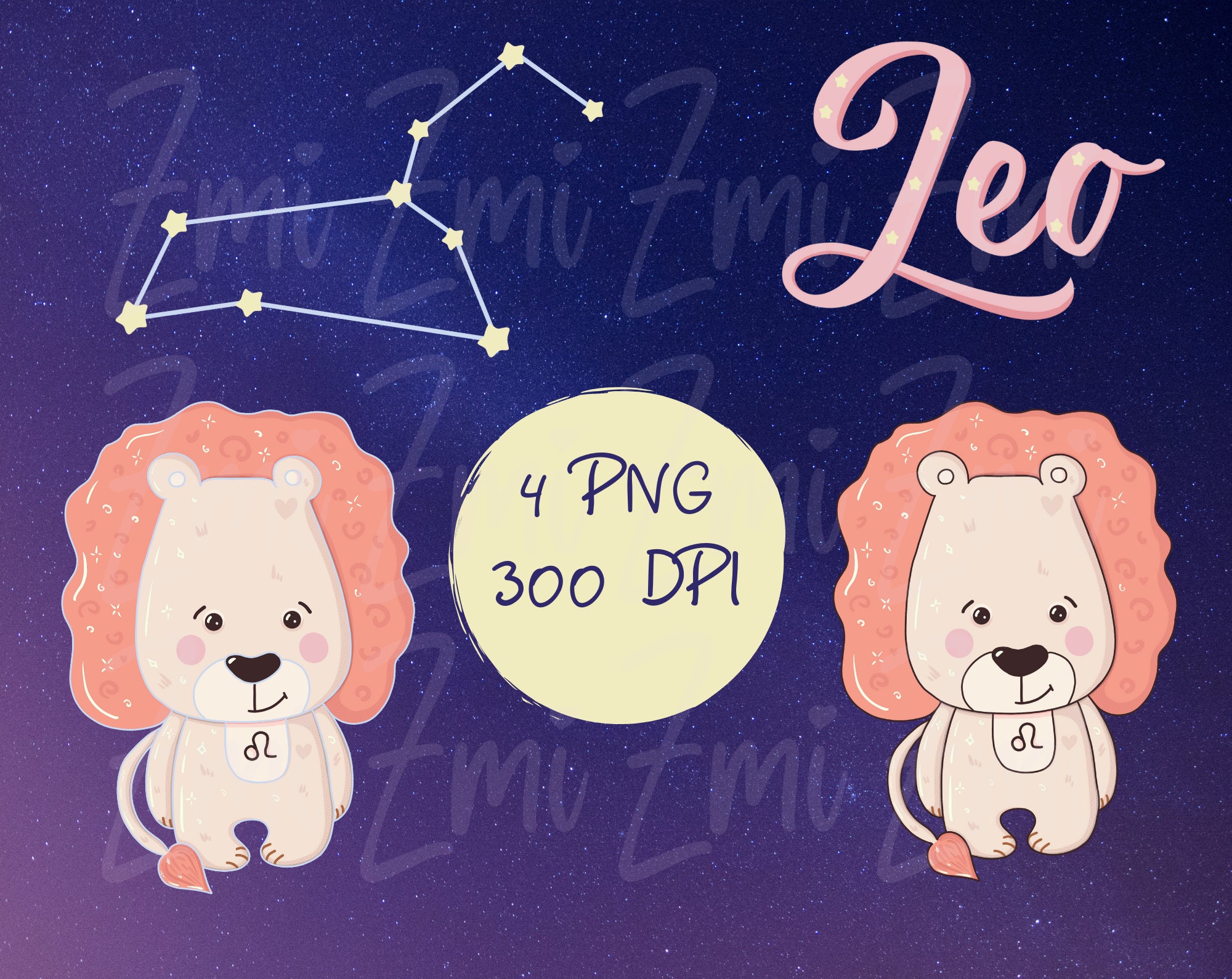 Zodiac Signs Clipart Set, Astrology Png, Cute Baby Zodiac, Leo ...