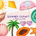 Summer Clipart, Beach Png Tropical Illustration, Ice Cream Papaya ...