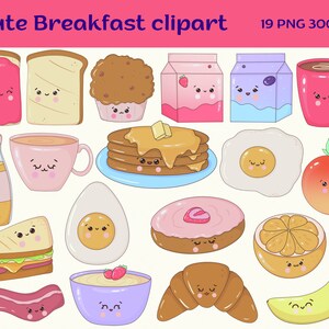 Cute Kawaii Food Clipart, Breakfast Coffee Png, Doodle Cartoon ...