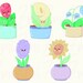 Cute Kawaii Flowers Clipart, Spring Plants PNG, Tulip Sunflower Rose ...