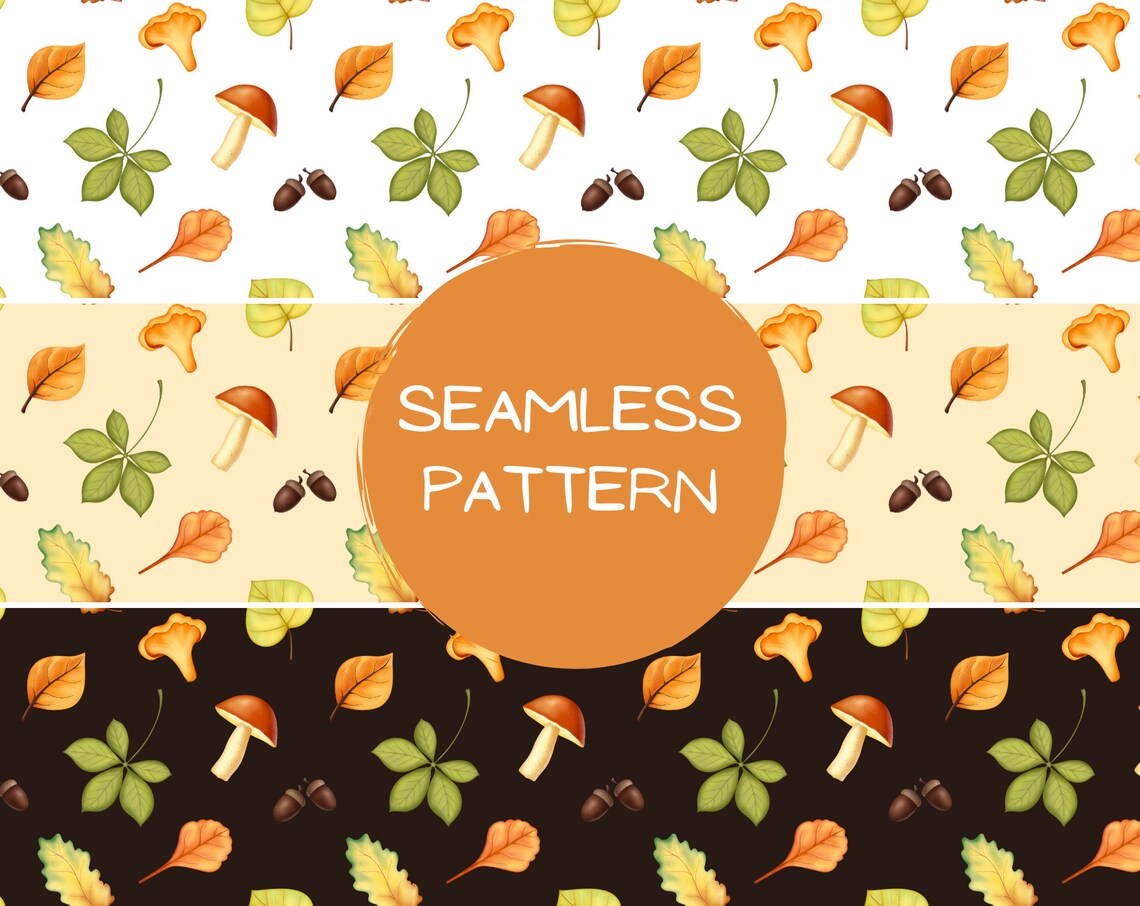 Fall Digital Paper Autumn Background Fall Seamless Pattern - Etsy
